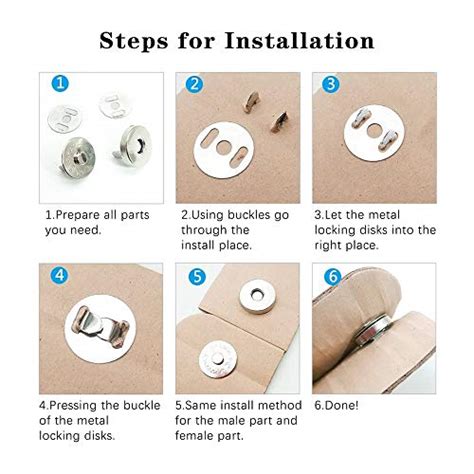 Hysagtek 40 Sets Magnetic Button Clasps Snaps Fastener Clasps Diy Craft