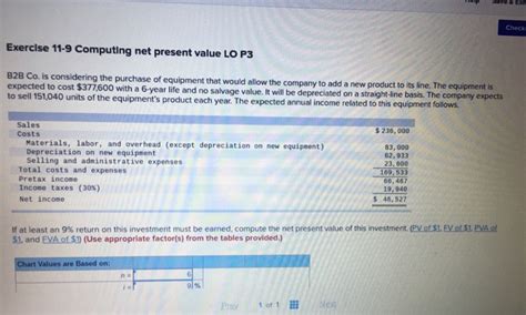 solved check exercise 11 9 computing net present value lo p3