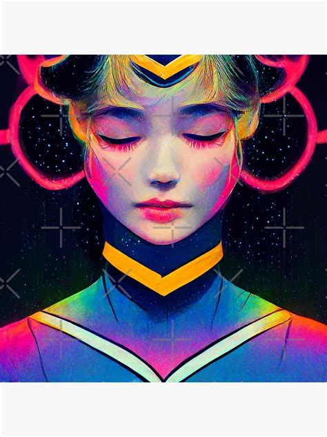 Galactic Guardian Female Entity In Space Psychedelic Anime Like