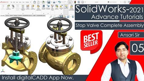 Solidworks Assembly Tutorials Stop Valve Solidworks Full Training In Hindi Digitalcadd App