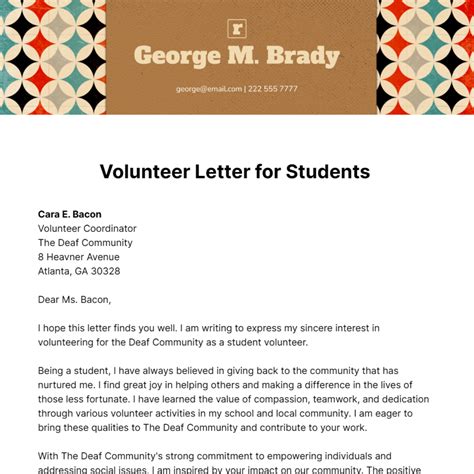 Template For Volunteer Letter Prntbl Concejomunicipaldechinu Gov Co
