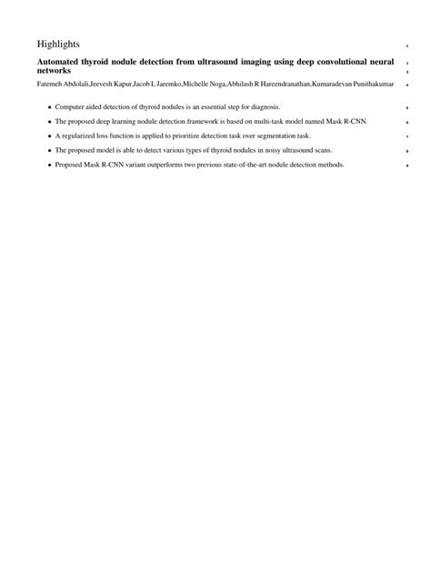 Pdf Automated Thyroid Nodule Detection From Ultrasound Imaging Using