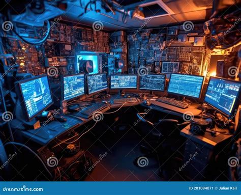 Hackers In The Cyberpunk Space Ai Generated Stock Image