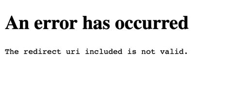 The Redirect Uri Included Is Not Valid Channels Dvr Server