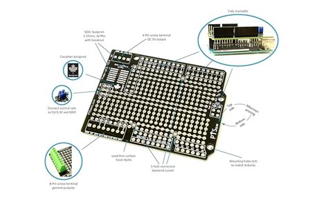 Ptsolns Prototype Pcb Microcontroller Shield For Arduino Uno Proto