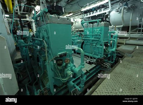 Cruise Ship Engine Room Interior With Water Tight Doors Electrical And
