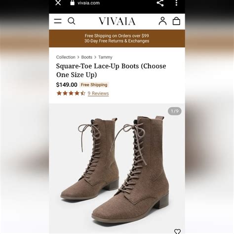 Vivaia Shoes Vivaia Nib Tammy Knit Square Toe Lace Up Boots Tan