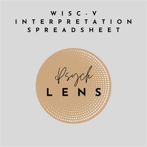 WISC V Interpretation Spreadsheet Psychology Etsy