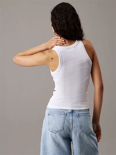 Slim Ribbed Cotton Tank Top Calvin Klein® J20j225302yaa