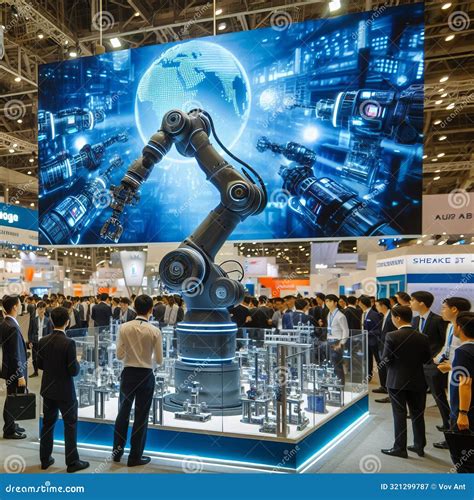 3 44 Robotics In Manufacturing Expo Demonstration Of Robotcs Stock Image Image Of