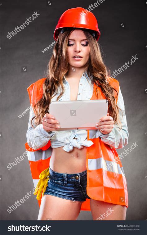 Sexy Alluring Woman Structural Engineer Wearing Foto Stock Shutterstock