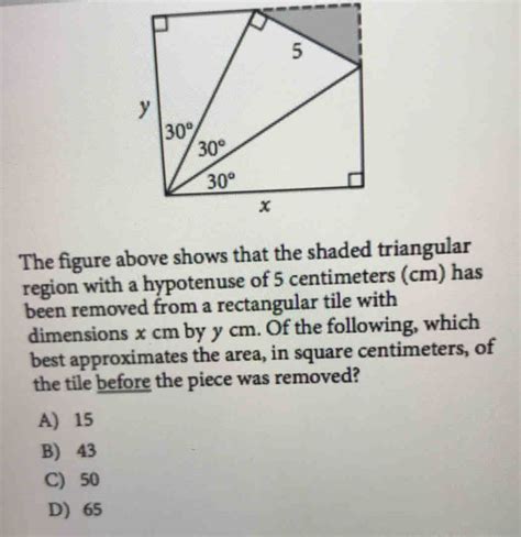 Solved The Figure Above Shows That The Shaded Triangular Region With A