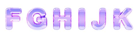 3d 유리 홀로그램 글꼴 문자 F G H I J K 액체 투명 거품의 영어 알파벳 무지개 빛깔의 광택 텍스트 풍선 그라디언트 질감 격리 된 사실적인 렌더링 세트 0명에 대한