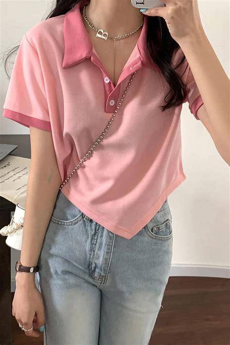 Short Sleeve Asymmetric Turn Down Collar Shirt Vetements