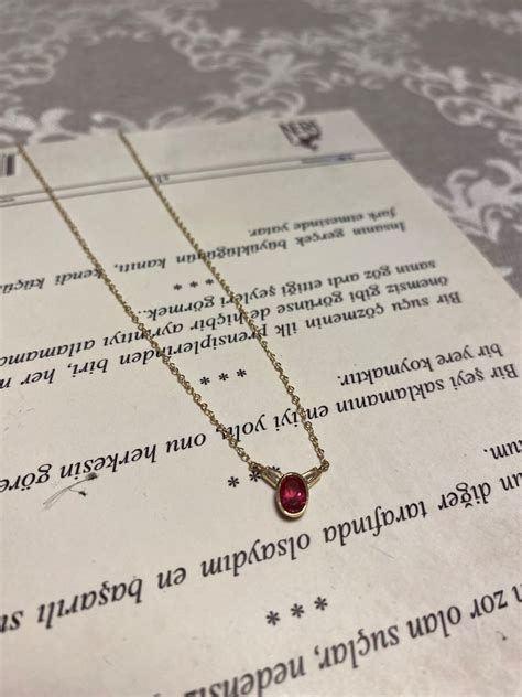 Gold Ruby Drop Necklace 14k July Birthstone Gift Red Etsy