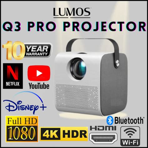 [ready Stock] Lumos Projector Q3pro Y8 S10 Portable Smart Mini 4k Full