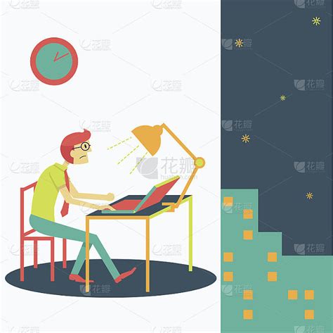 努力工作的商人