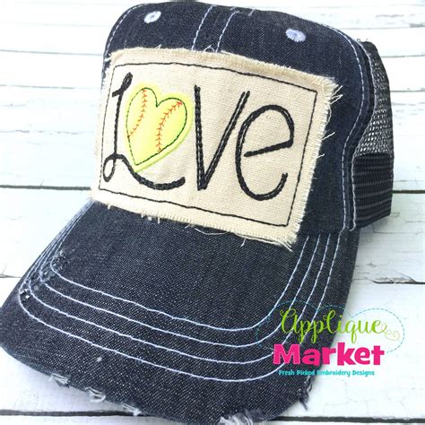 Baseball Love Rectangle Hat Patch