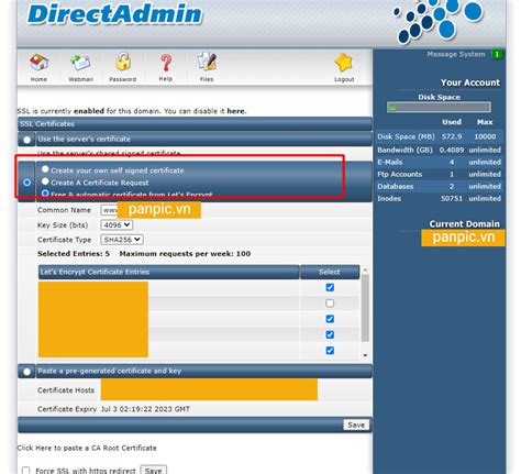 H Ng D N C I T Ssl Mi N Ph Tr N Server Hosting Directadmin