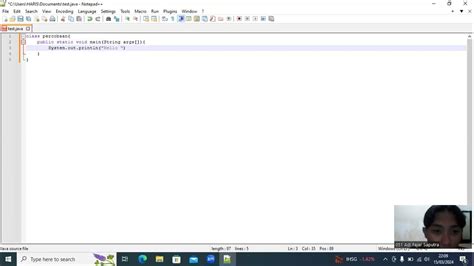 Belajar Cara Menampilkan Hello Java Hello World Menggunakan Notepad Youtube