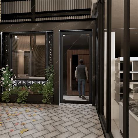 طراحی ورودی پروژه میرزا طاهر آرشیتکت علی مینایی موقعیت اصفهان گروه ساختمانی آرامش علی