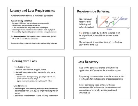 Latency And Loss Requirements Lecture Slides Eecs 554 Docsity