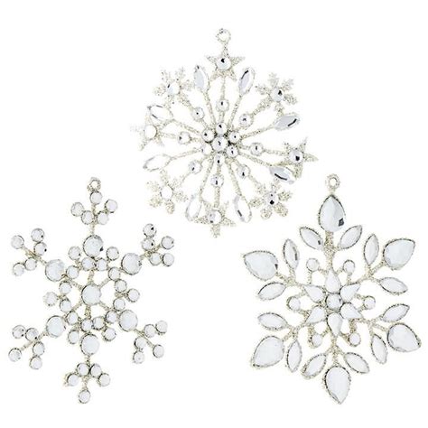 Raz Jeweled Snowflake Ornaments 4 Snowflake Ornaments Snowflakes