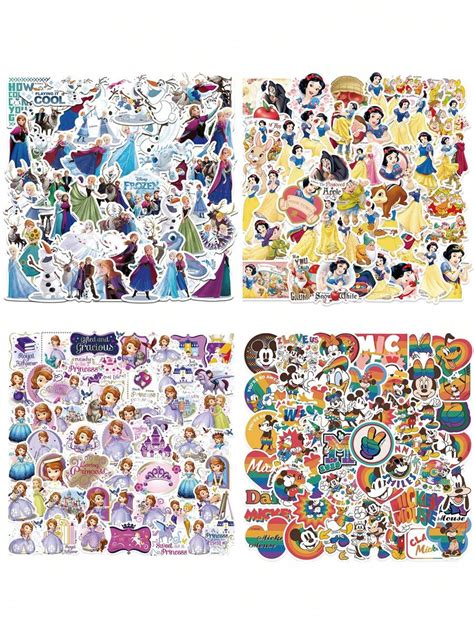 Disney 50pcsset Frozen Stickers Cartoon Mickey Princess Sofia Diy