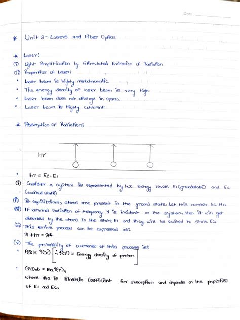 physics unit 3 notes pdf laser quantum optics