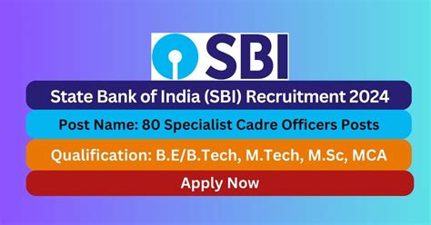 Sbi Recruitment 2024 80 So Posts Apply Now Tamilanguide