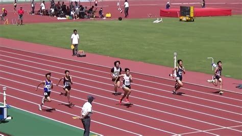 220708 中学県総体 共通男子100m予選1組 Youtube