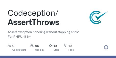 Github Codeceptionassertthrows Assert Exception Handling Without