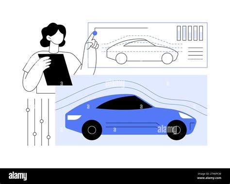 Car Aerodynamics Testing Abstract Concept Vector Illustration Stock