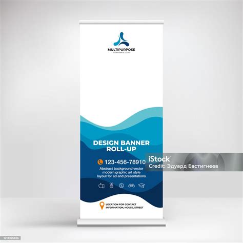 배너 디자인 롤업 광고 스탠드 컨퍼런스 세미나 사진 및 텍스트 배치를위한 포스터 템플릿 프레젠테이션을 위한 창의적인 배경