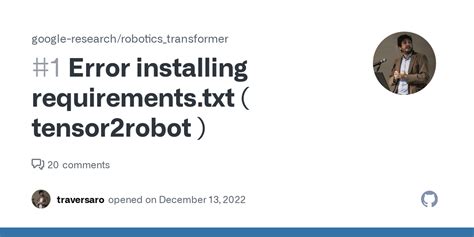 Error Installing Requirements Txt Tensor2robot Issue 1 Google