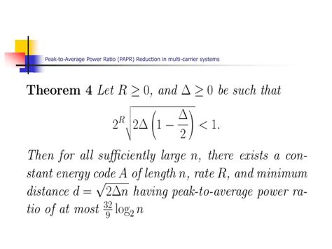 Ppt Peak To Average Power Ratio Papr Reduction In Multi Carrier