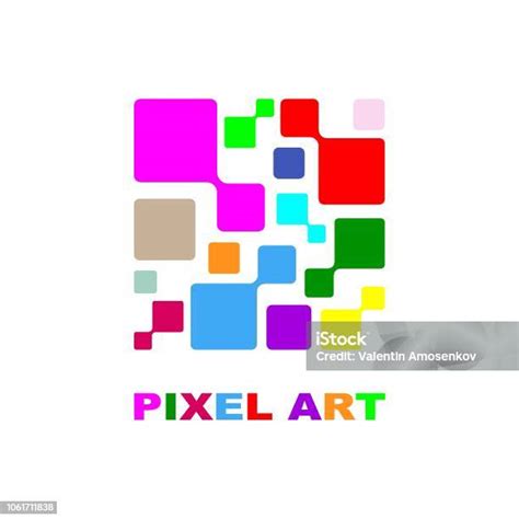 픽셀 로고 디자인 개념입니다 벡터입니다 일러스트 레이 터 Eps 10 모자이크 처리에 대한 스톡 벡터 아트 및 기타 이미지 모자이크 처리 정사각형 구성 활력 Istock