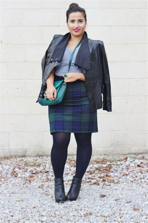 Plaid Pencil Skirt Thrifted Outfits Thrift Store Fashion Outfits