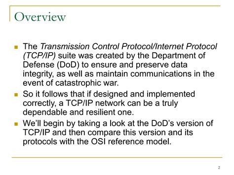 07 Tcp Ip And The Dod Model Ppt