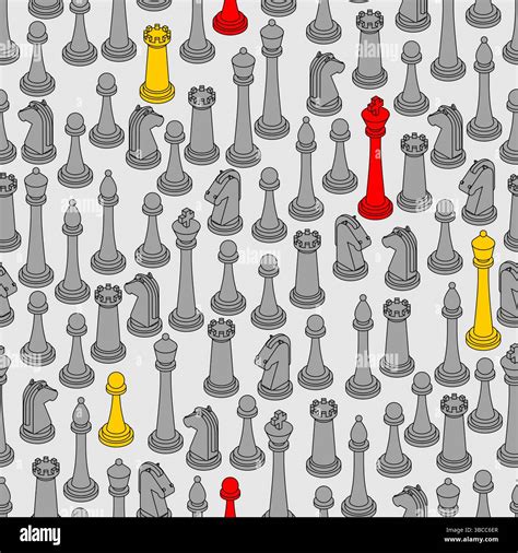 Chess Pattern Seamless Chess Pieces Set Background Stock Vector Image And Art Alamy