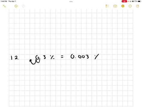 Convert The Percentage To Fraction And Decimal Notation 0 03 Numerade