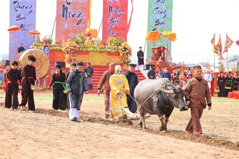 Ảnh Hàng trăm người dân chen nhau xem Vua đi cày trong Lễ tịch Điền