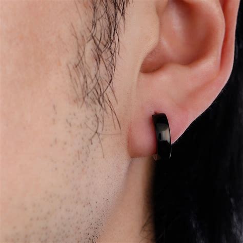 Jeulia Simple Mens Stainless Steel Hoop Earrings Jeulia Jewelry