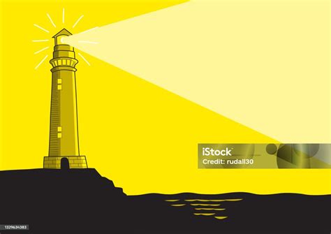 Illustration Of A Lighthouse向量圖形及更多燈塔 建築物圖片 燈塔 建築物 帶領 太陽光線 Istock