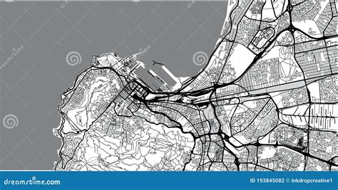 Urban Vector City Map Of Cape Town South Africa Stock Vector