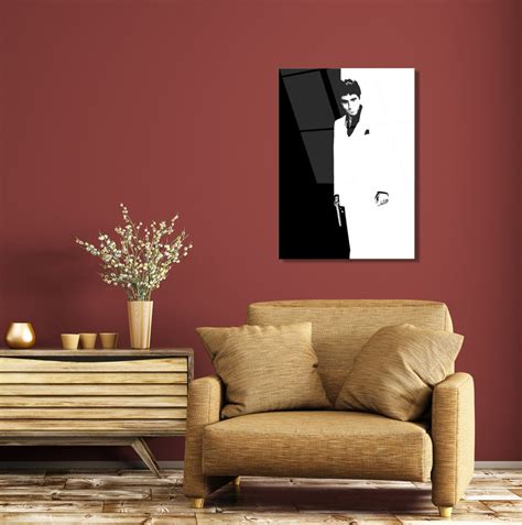 Scarface Al Pacino Poster Tempered Glass Wall Art Tony Etsy Australia