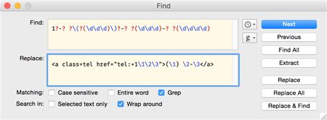 Converting Phone Numbers To Links Using Grep In Bbedit Tantramar Interactive Inc