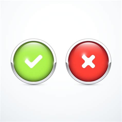 Premium Vector Tick Cross Icon Button Set Check Mark Icons Vector