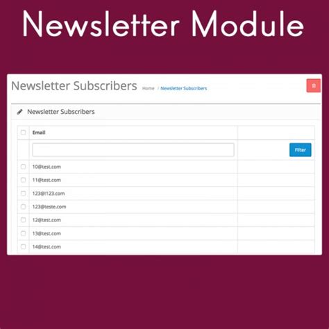 OpenCart Newsletter Module