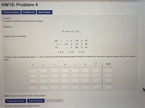 Solved Point Consider The Following Maximization Chegg